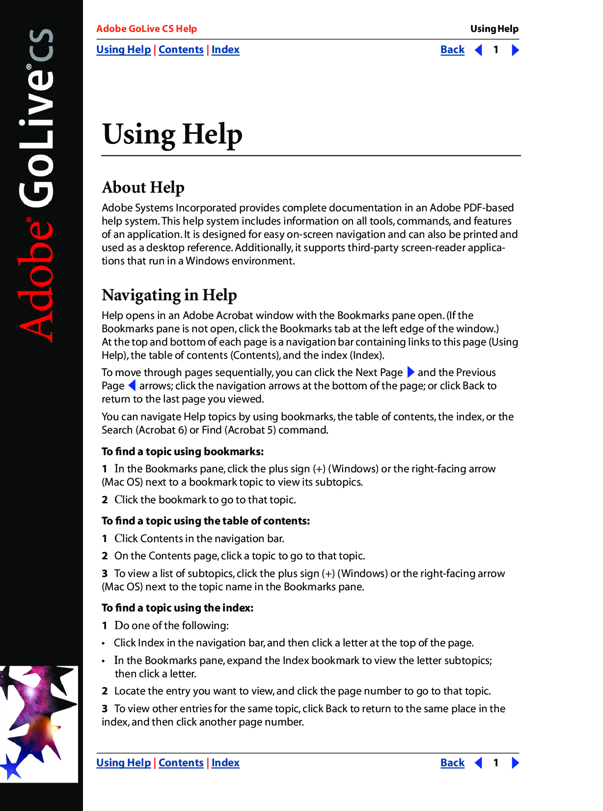 Adobe GoLive CS User Guide Go Live Instruction Manual En