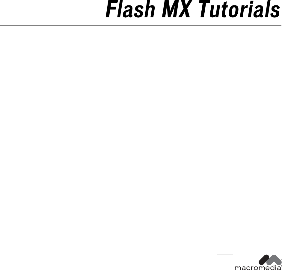 Adobe Macromedia Flash MX Tutorials Tuto En