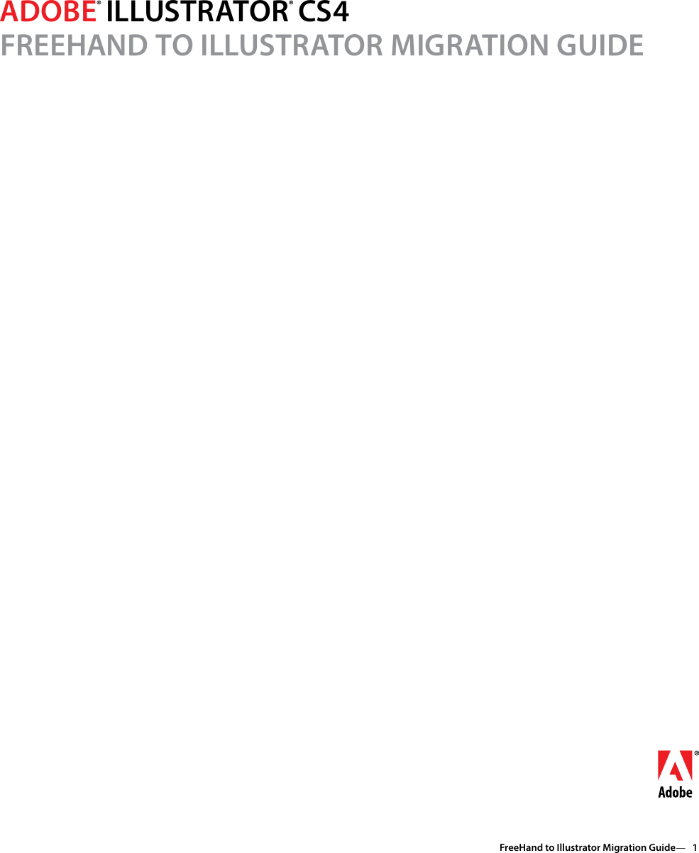 Adobe Illustrator CS4 Freehand Migration Guide