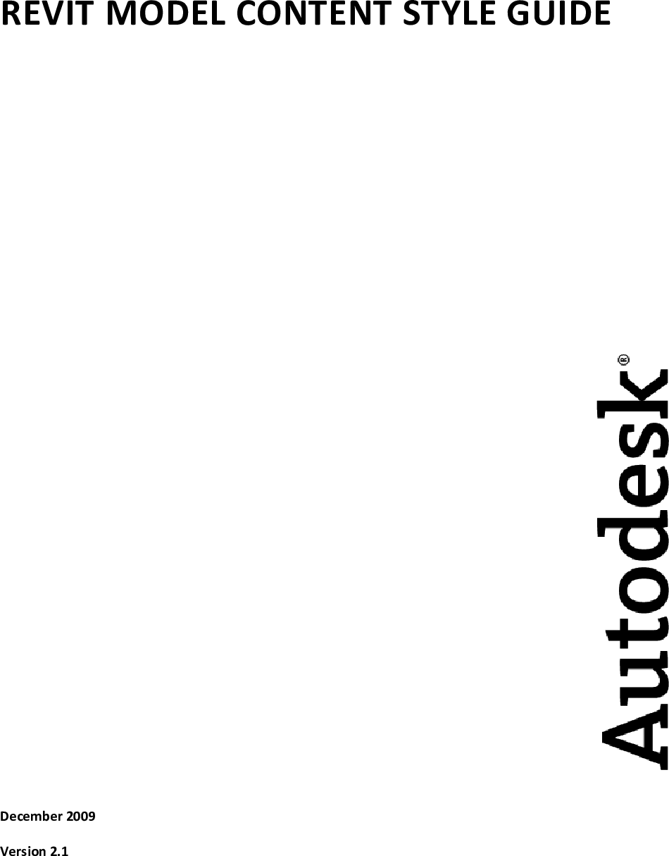 Autodesk Revit Content 2009 Style Guide EN