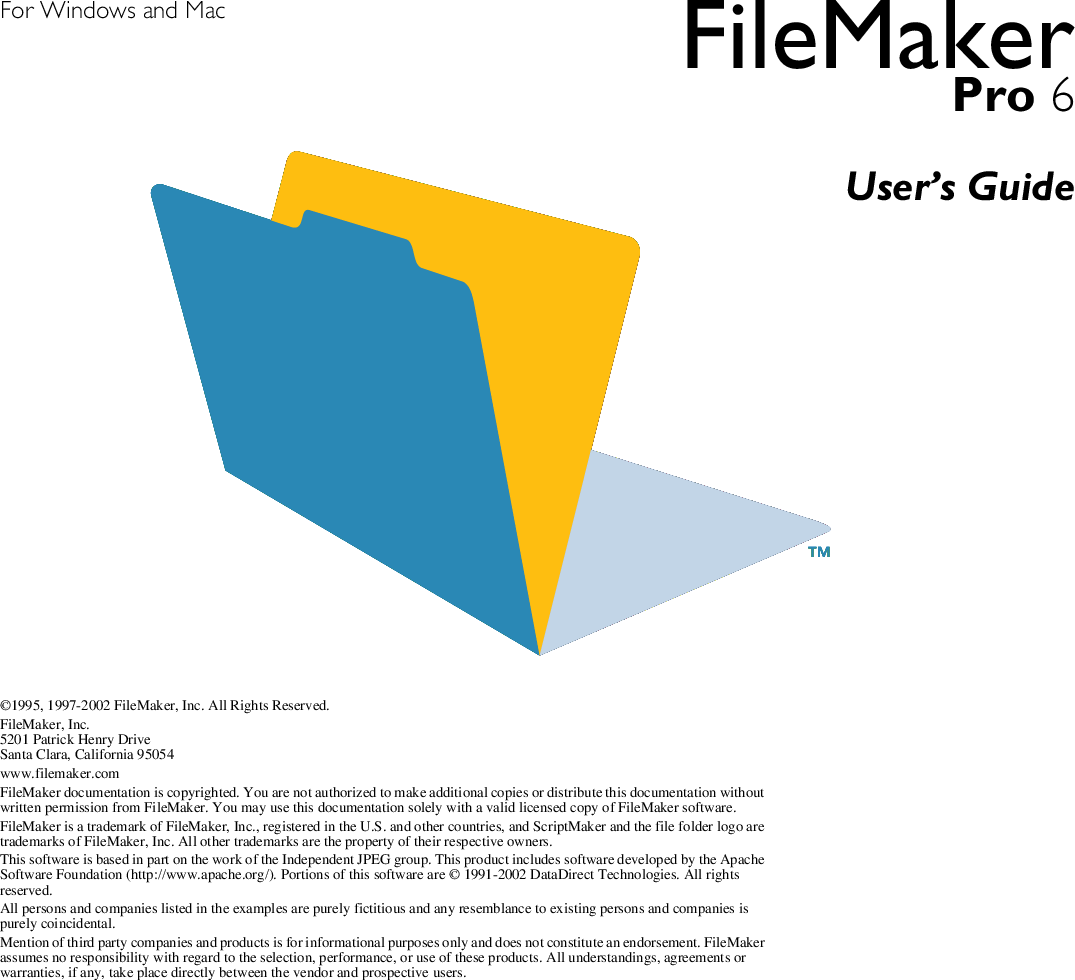 Filemaker File Maker Pro 6 User’s Guide Fmp UG En