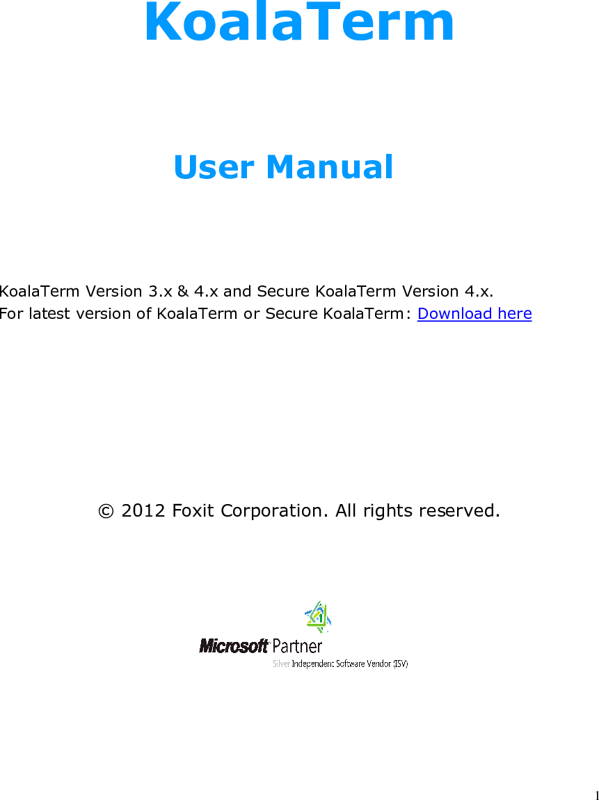 Foxit KoalaTerm User Manual Koala Term 3.x