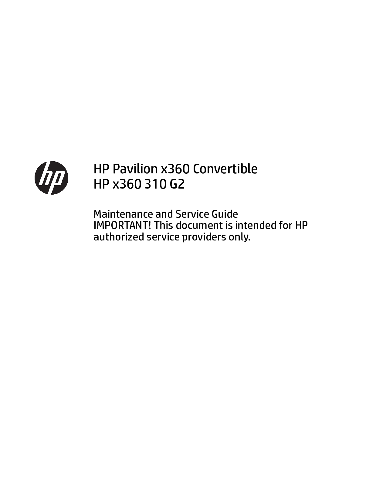 Hp Pavilion X360 ConvertibleHP 310 G2 Maintenance And Service ...