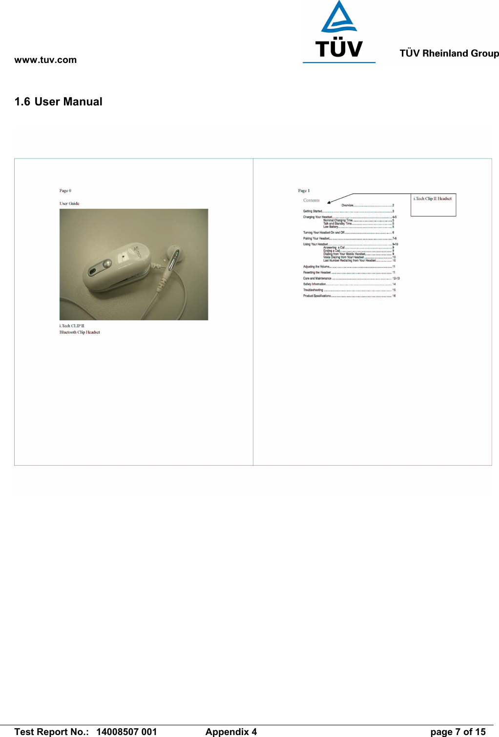 i Tech Dynamic C51-A04101-XX Bluetooth Clip Headset User Manual ...