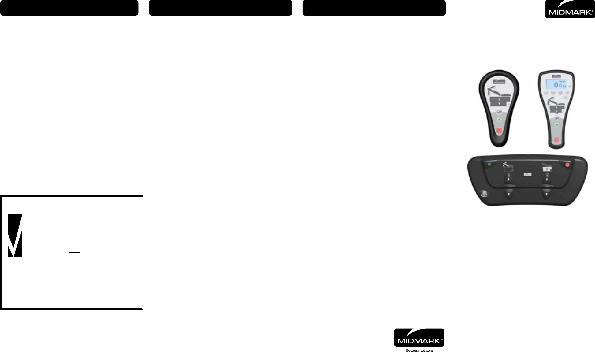 Midmark 9A429005 625 Scale Hand Control User Manual Manual