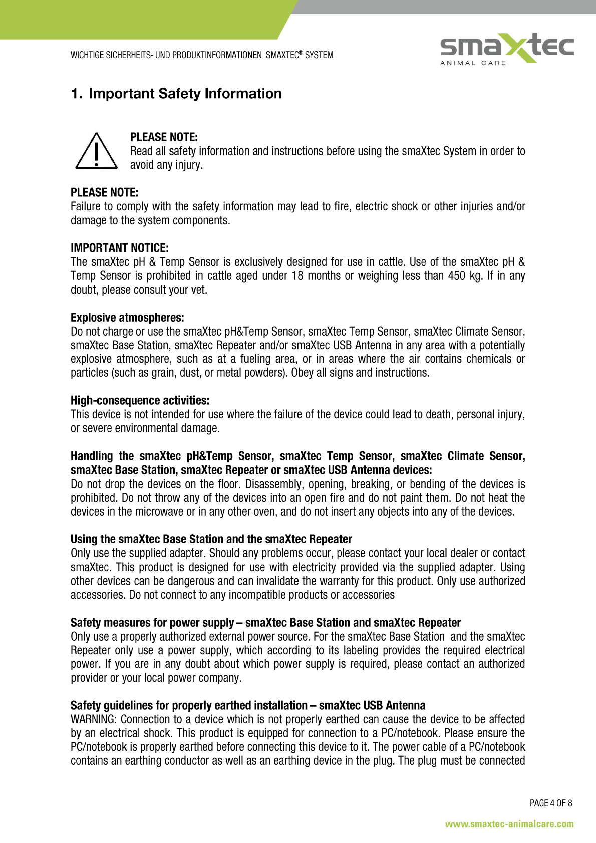 smaXtec animal care METDGS4 Basestation User Manual Safety and Product ...
