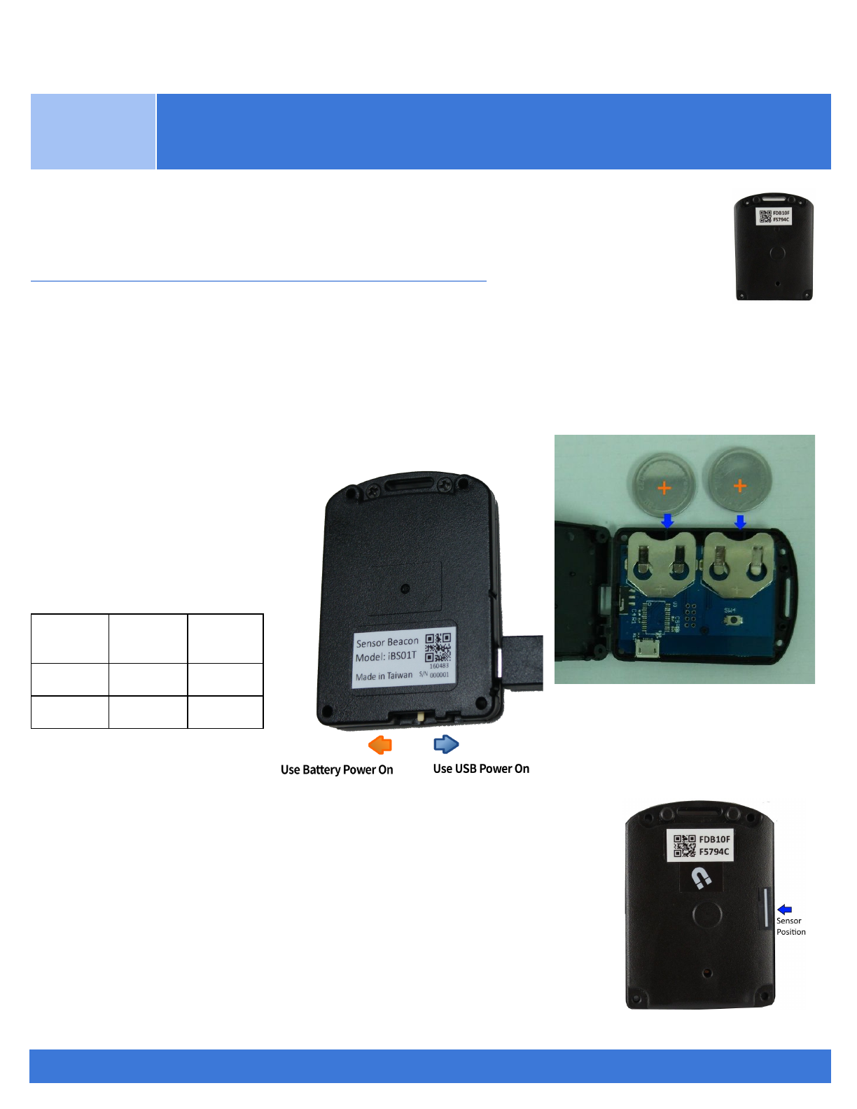 INGICS TECHNOLOGY IBS01 sensor beacon User Manual