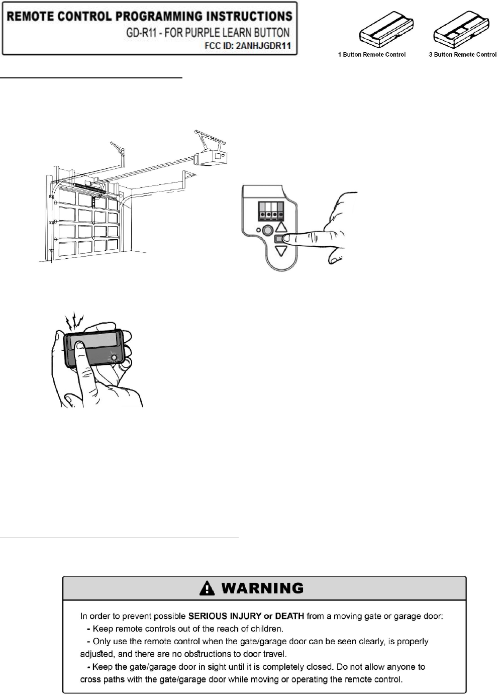 shengzhen commercial and trade GDR11 Remote Control User Manual
