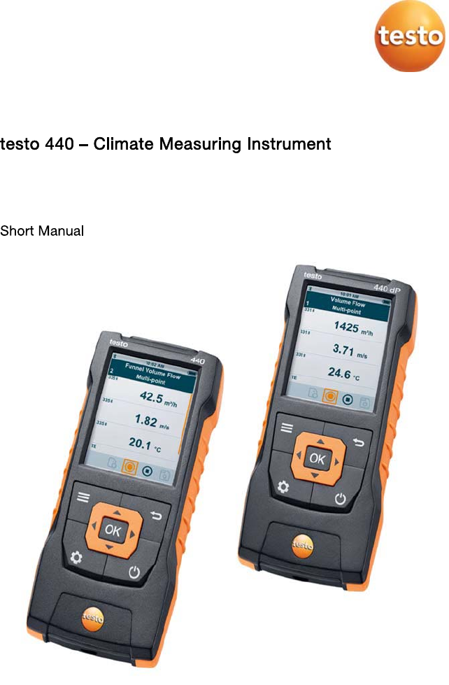 Testo SE and KGaA 0560440X testo 440, testo 440dP User Manual manual
