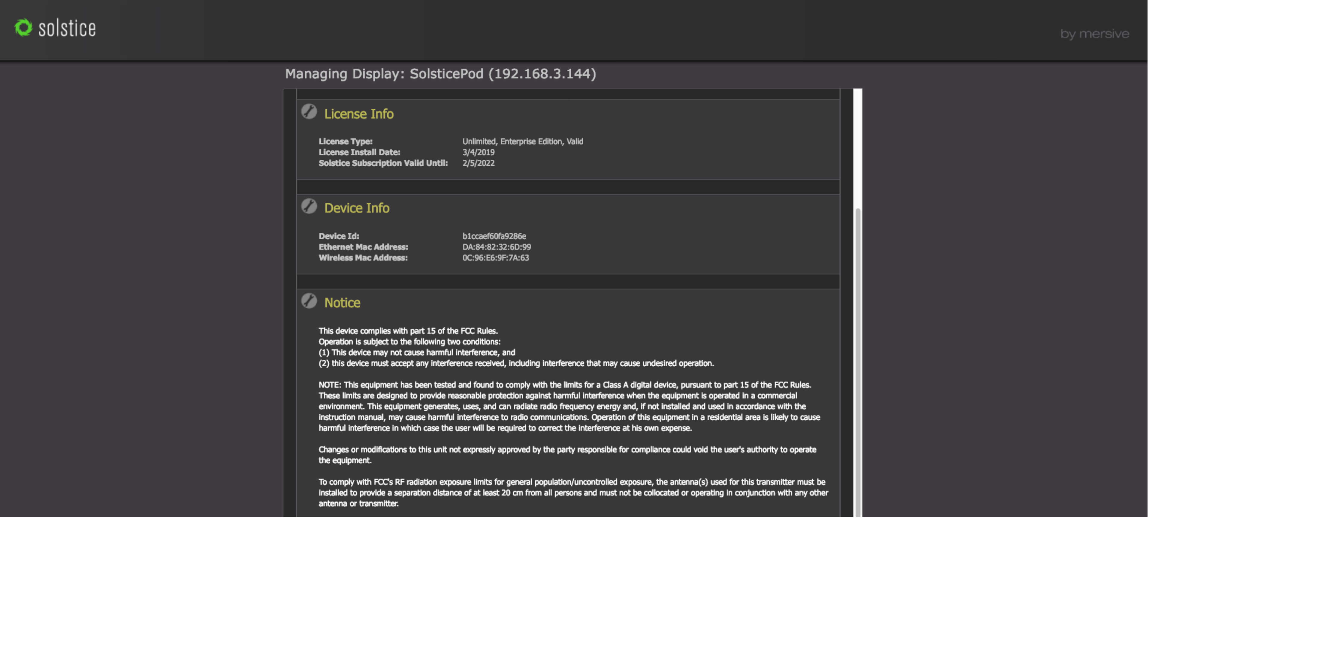 Smart Wireless Computing SP8096 Solstice Pod Gen3 User Manual