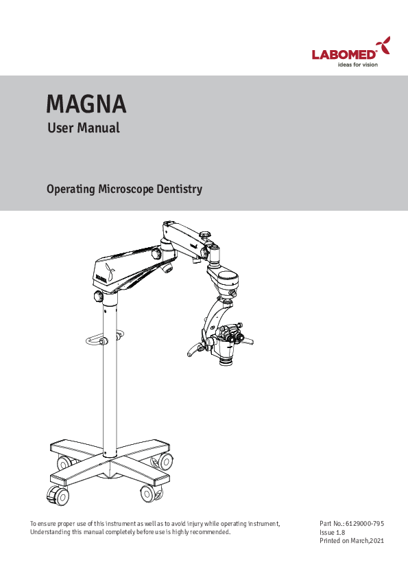 LABOMED MAGNA Microscope with Ceiling Mount User Manual