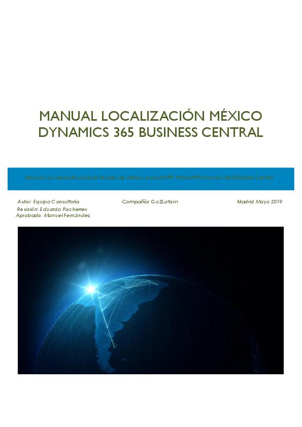 Plantilla Manual de Usuario MANUAL LOCALIZACIÓN MÉXICO DYNAMICS 365 ...