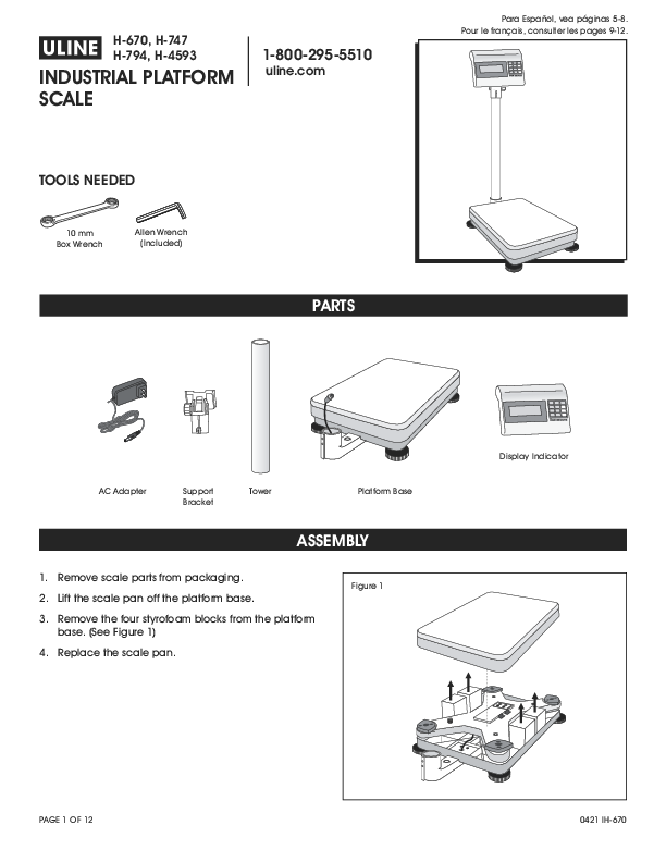 ULINE Industrial Platform Scale User Manual