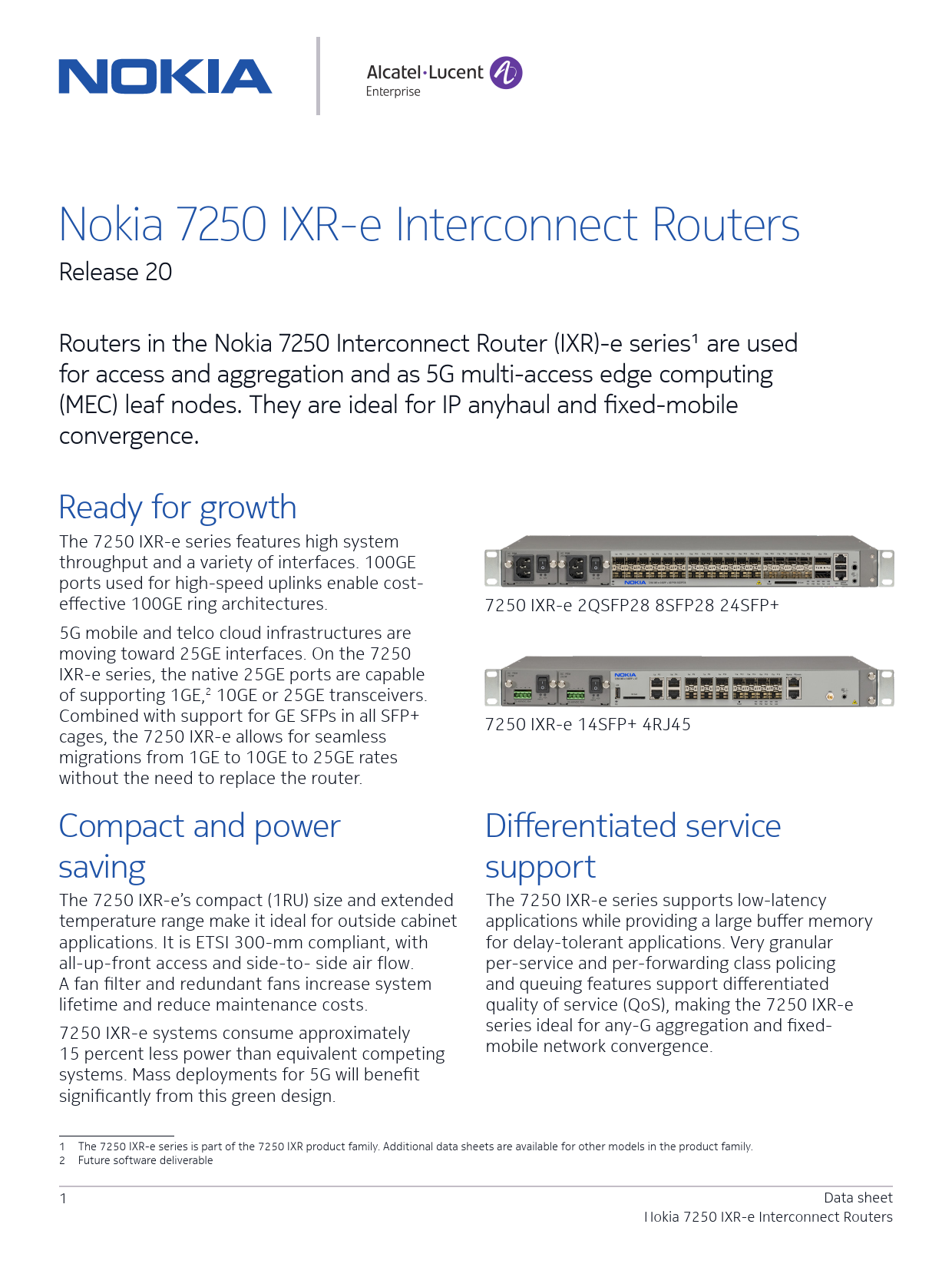 Nokia 7250 IXR-e Interconnect Routers