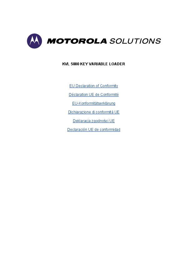 KVL 5000 Key Variable Loader DOC-18111401434-A KVL 5000 Key Variable Loader
