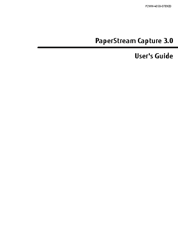 PaperStream Capture 3.0 User's Guide