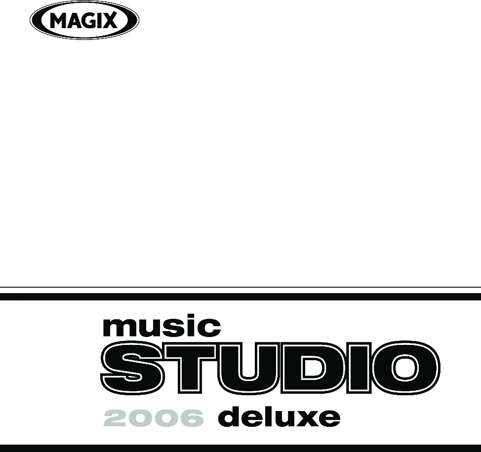 Magix Manuel Music Studio 2006 DeLuxe Operating Instructions Eng