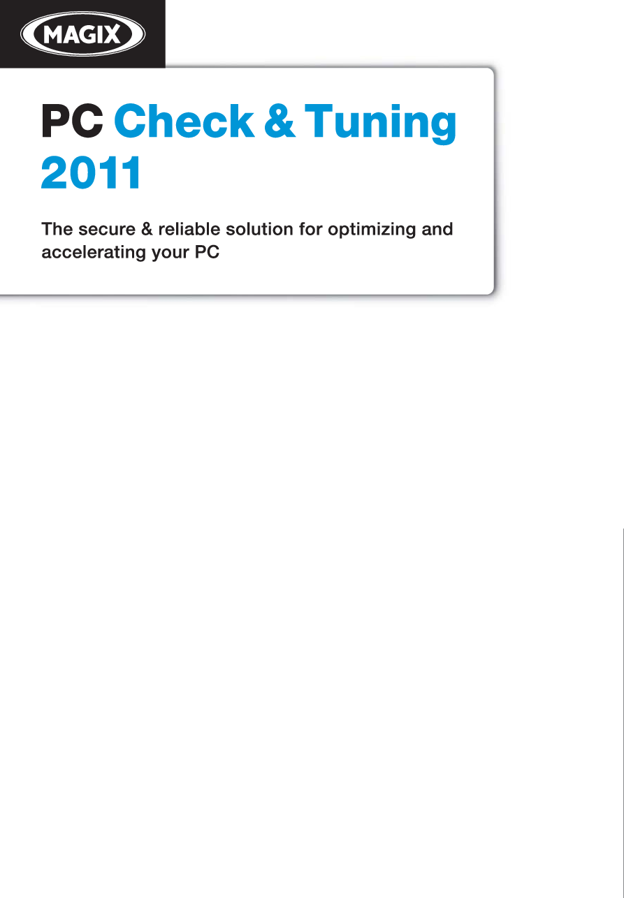 Magix PC Check & Tuning 2011 Owners Manual