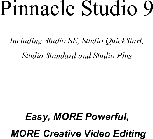 Pinnacle Studio 9 Plus 02 Us M3 M2 Man 9.0 Quick Start Guide E
