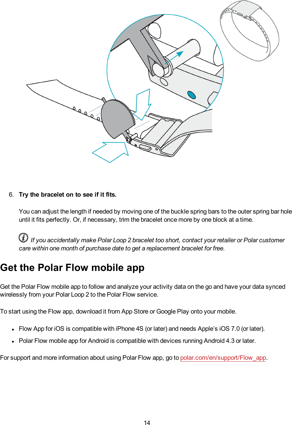 synchroniser polar loop iphone