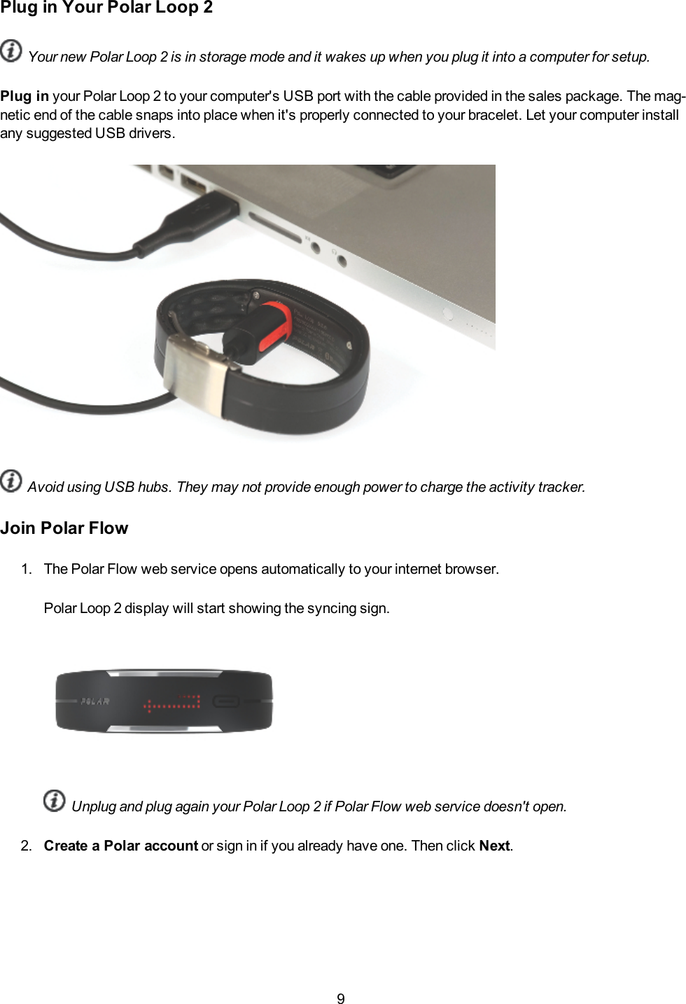 synchroniser polar loop iphone