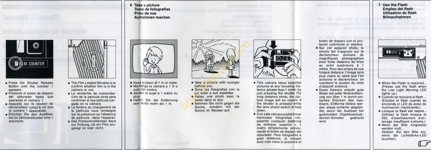 Ricoh YF 20 Directions For Using Yf20 Ml