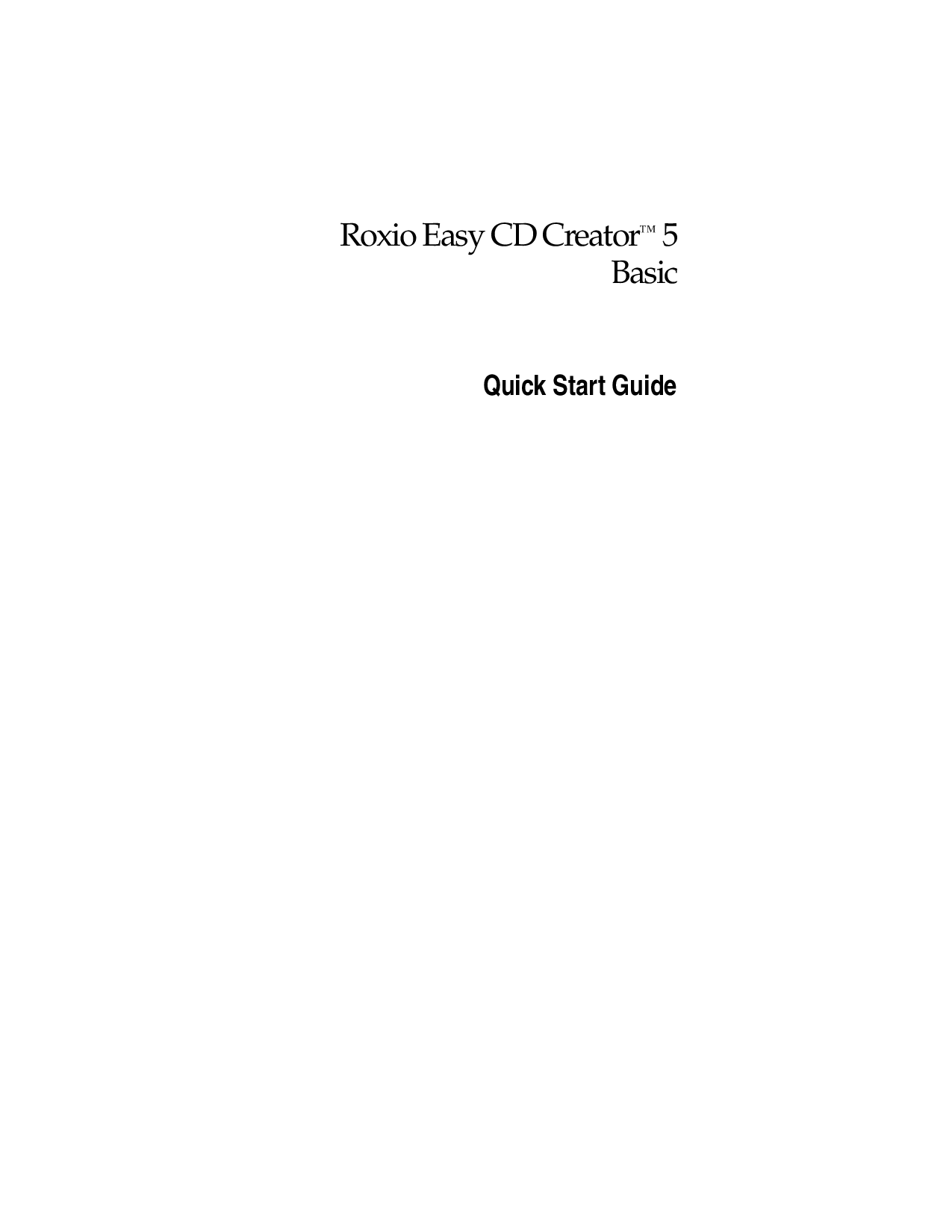 Roxio ECDC5_basic_QSG Easy CD Creator 5 Quick Start Manual
