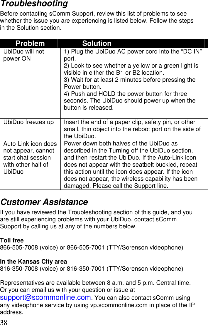 sComm UBI200A Face to Face Communication Station User Manual UbiDuo ...
