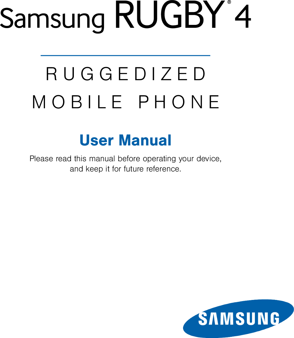 Samsung Rugby 4 B780A User Manual SM (AT&T) ATT Rugby4 EN