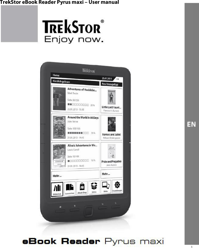 Trekstor User Manual EBook Reader Pyrus Maxi E Book UM ENG