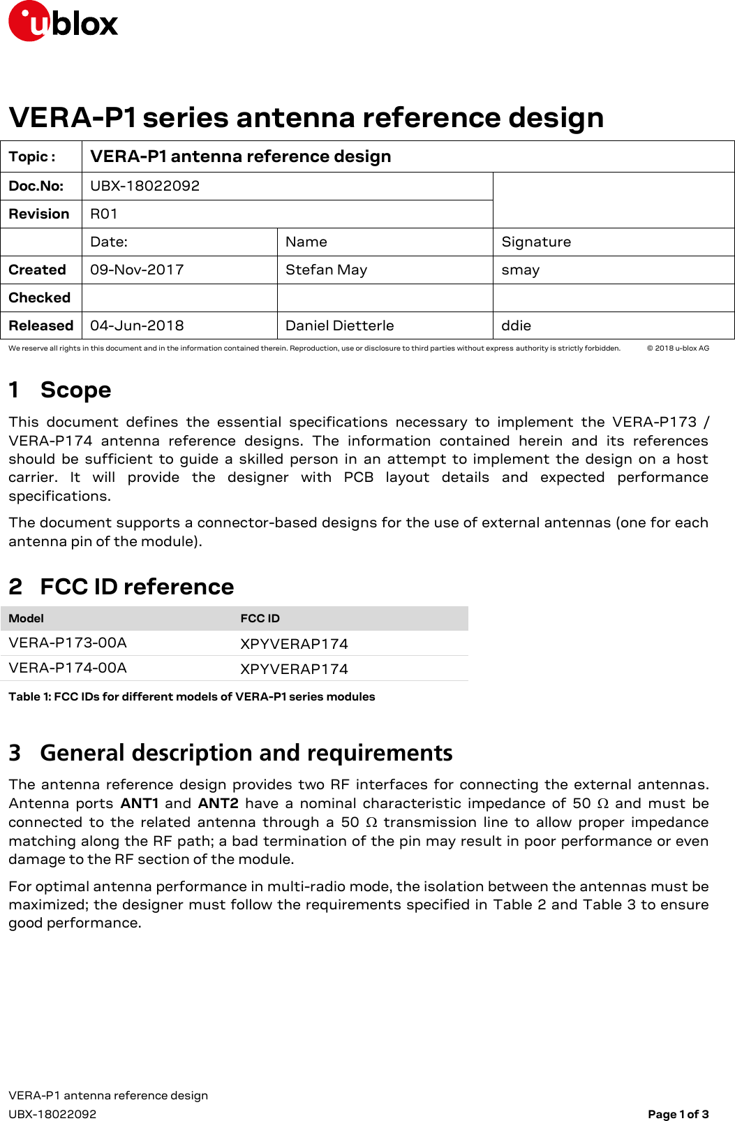 u blox VERAP174 Host-based V2X transceiver module User Manual Antenna ...