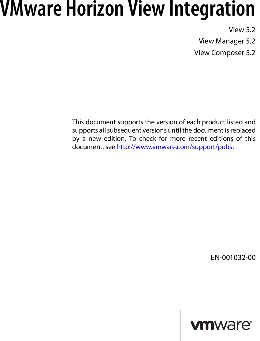 Vmware View Integration Guide Horizon 5.2 52 en
