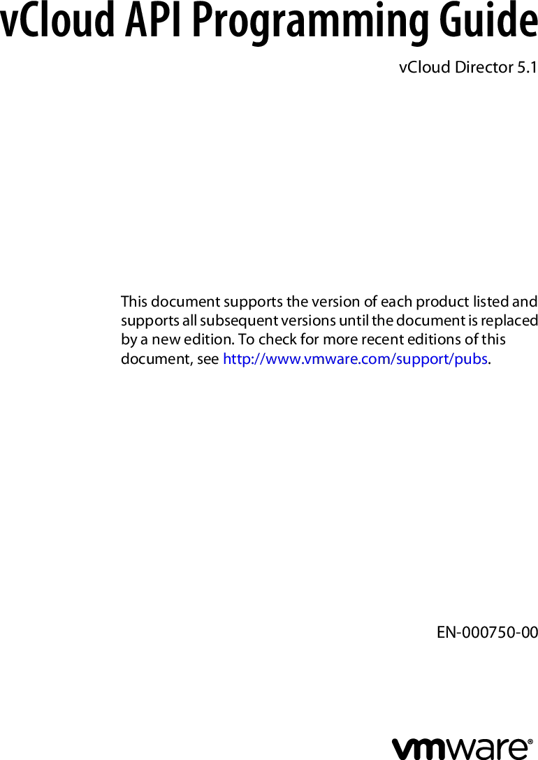 Vmware VCloud API Programming Guide Director 5.1 V Cloud Vcd 51